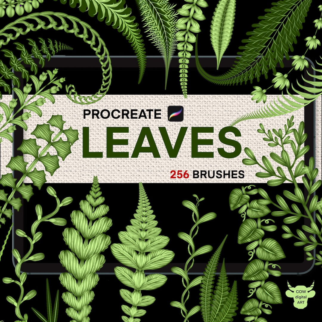 Procreate Leaves & Foliage Brush Set: 256 Nature Art Brushes ,3d ...