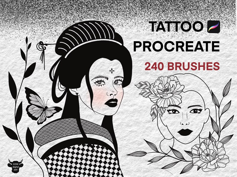 240 Tattoo Procreate Brushes Procreate Ink Tattoo Brushes - Etsy