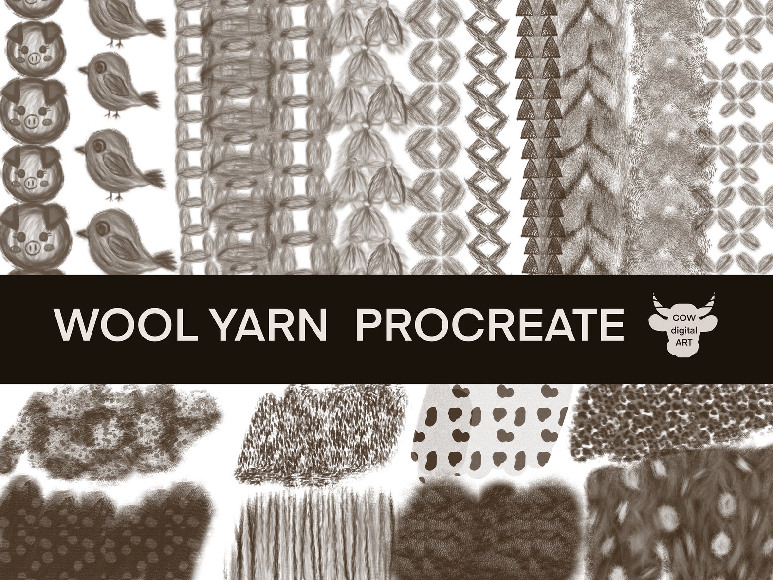 Procreate Wool Yarn Brushes: Fabric Texture Brush Set (digital Download ...