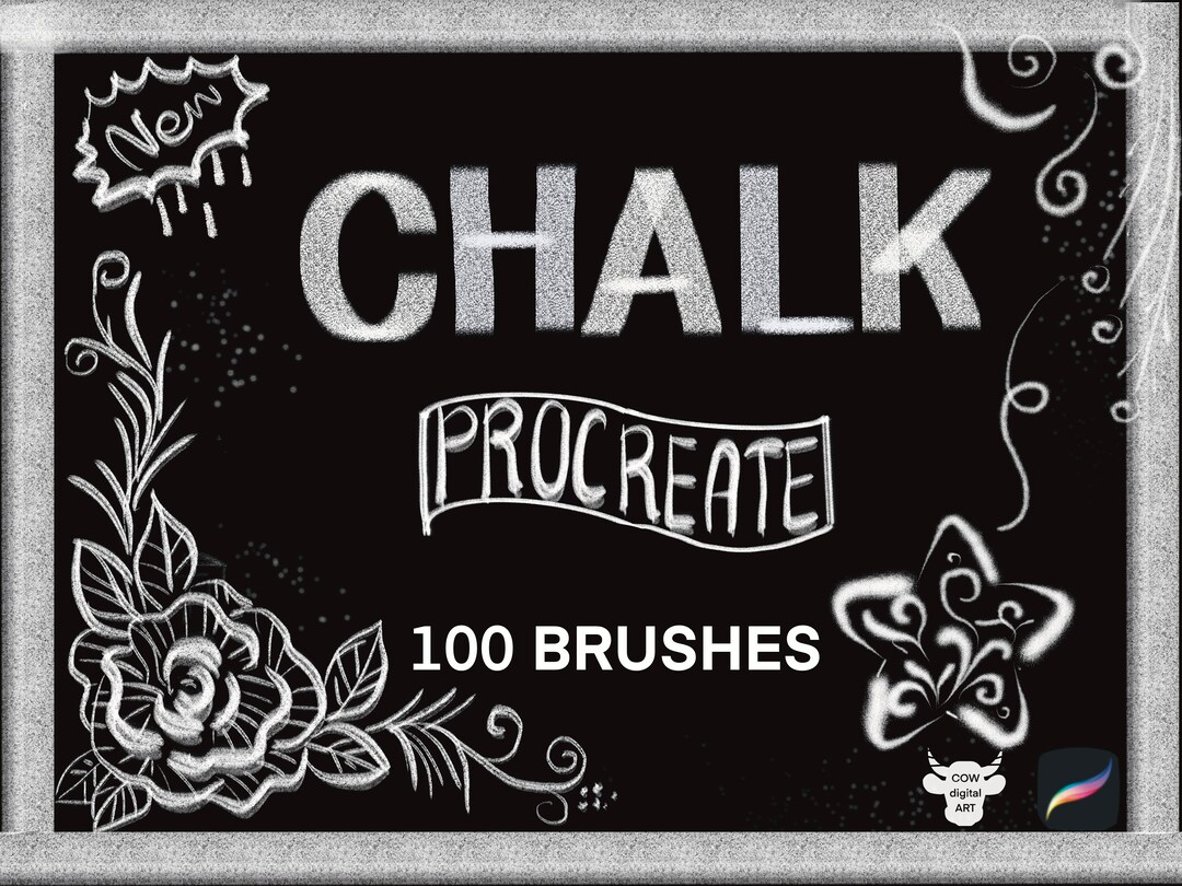 Procreate Chalk Brushes: 106 Pastel Lettering Brushes (digital Download ...