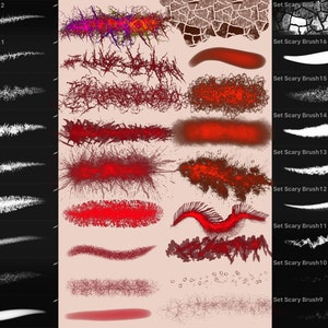 Scary Procreate Brush Set, Blood Procreate ,horror Brush Set Procreate ...