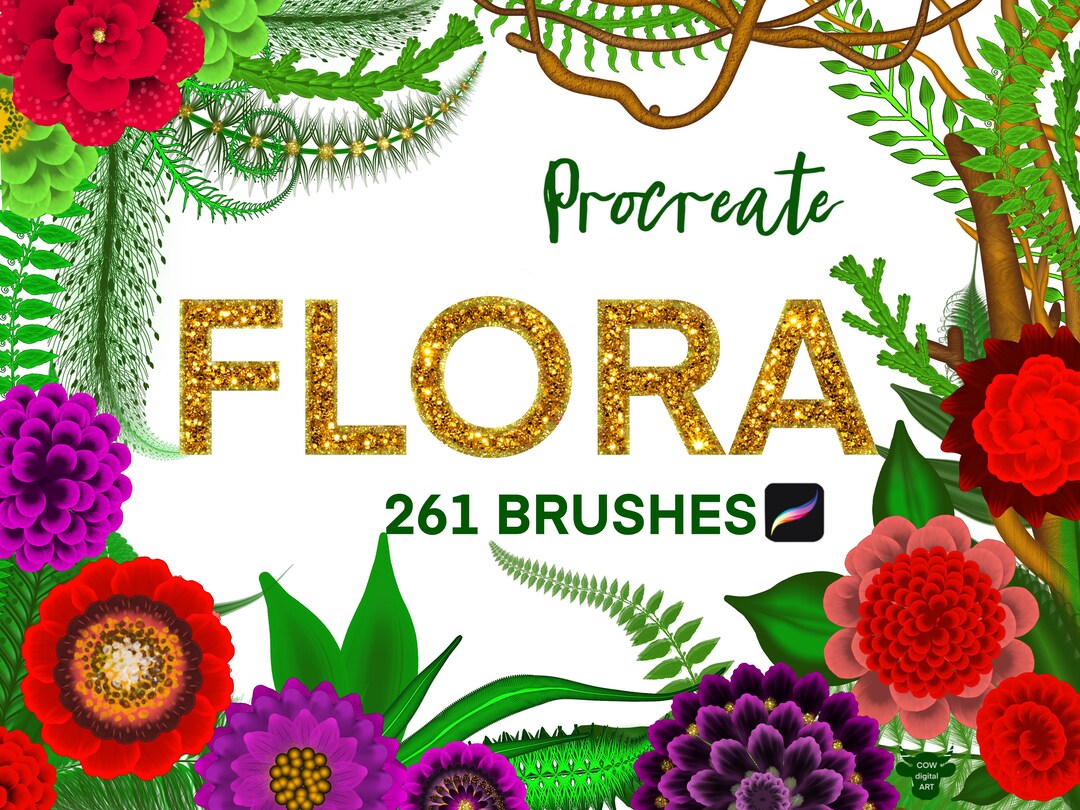 Procreate Flower Brushes,floral Brushes, Procreate Flower Tree Brush ...