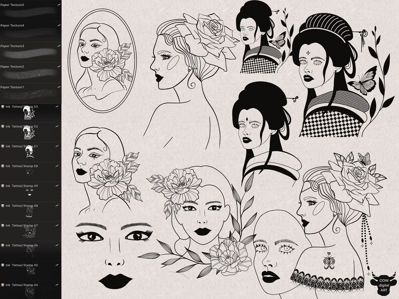 240 Tattoo Procreate Brushes Procreate Ink Tattoo Brushes - Etsy