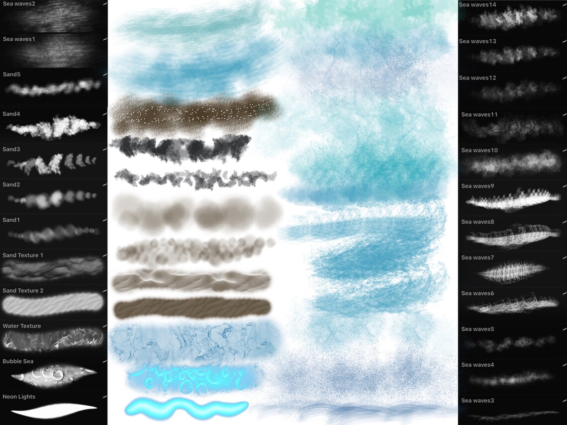 Seascape Procreate Brush Set Ocean Brush Procreate Brushes - Etsy