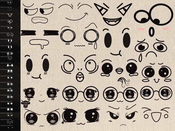Caras De Chibi Caras Chibi Etsy México