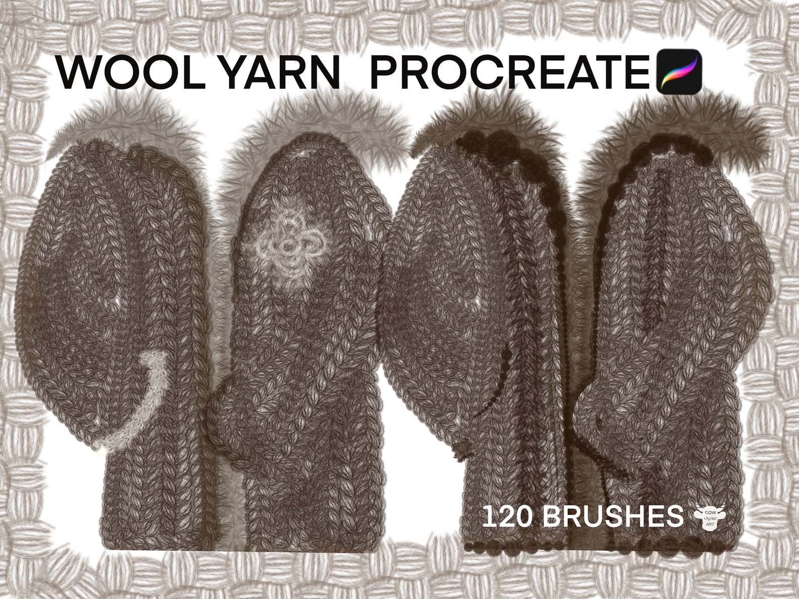 Procreate Wool Yarn Brushes: Fabric Texture Brush Set (digital Download ...