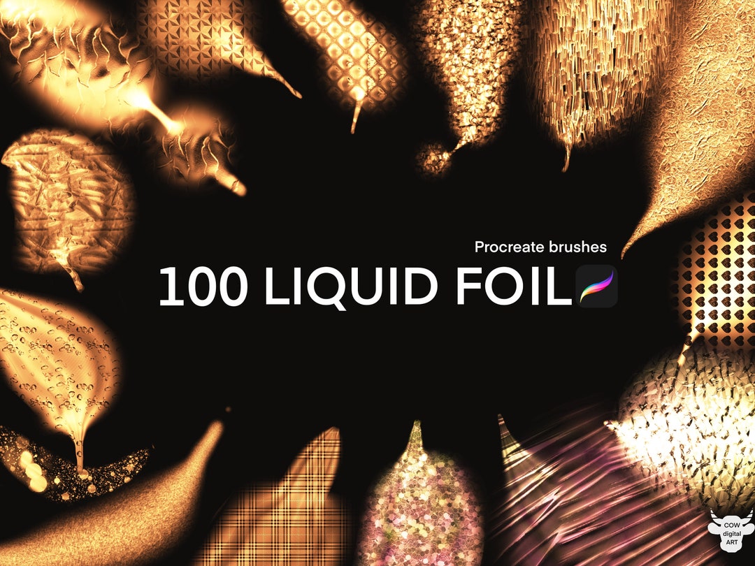 Procreate Liquid Foil Brush Set: 100 Metallic & Glow Brushes (digital Download) - Etsy