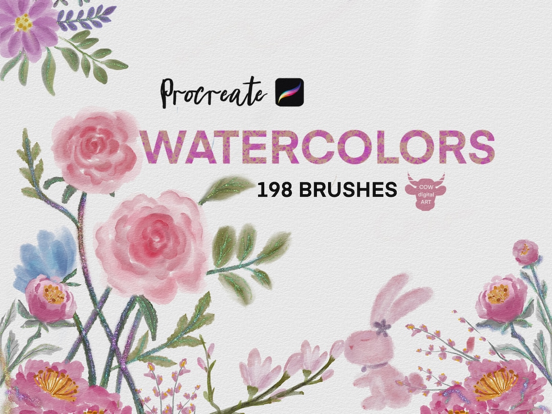 PROCREATE WATERCOLOUR Brushes,realistic Watercolor Brushes for ...