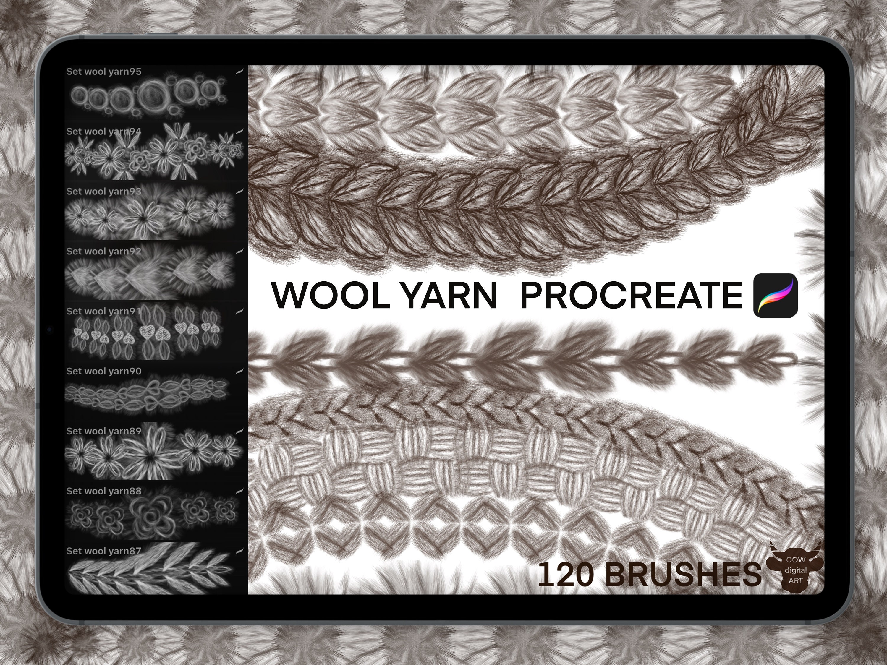 Procreate Wool Yarn Brushes: Fabric Texture Brush Set (digital Download ...