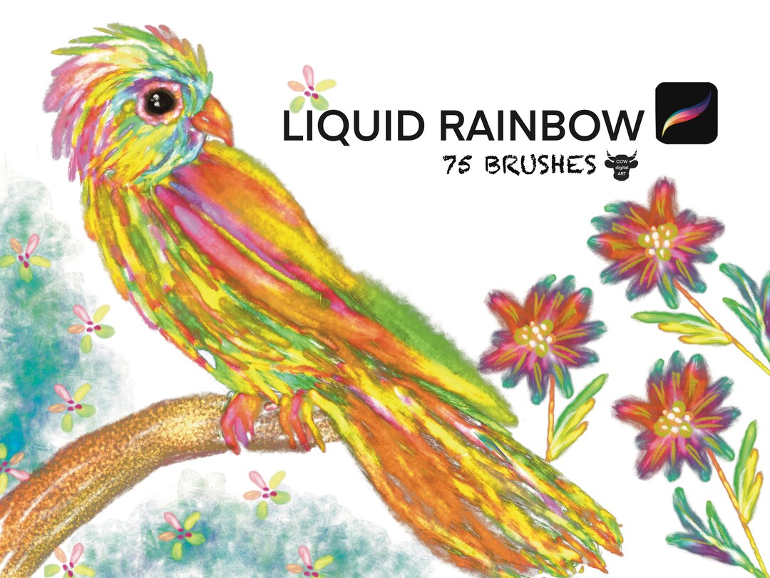Procreate Liquid Painting Liquid Foil Rainbow ipad Brushes - Etsy