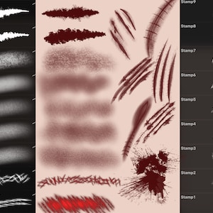 Scary Procreate Brush Set, Blood Procreate ,horror Brush Set Procreate ...