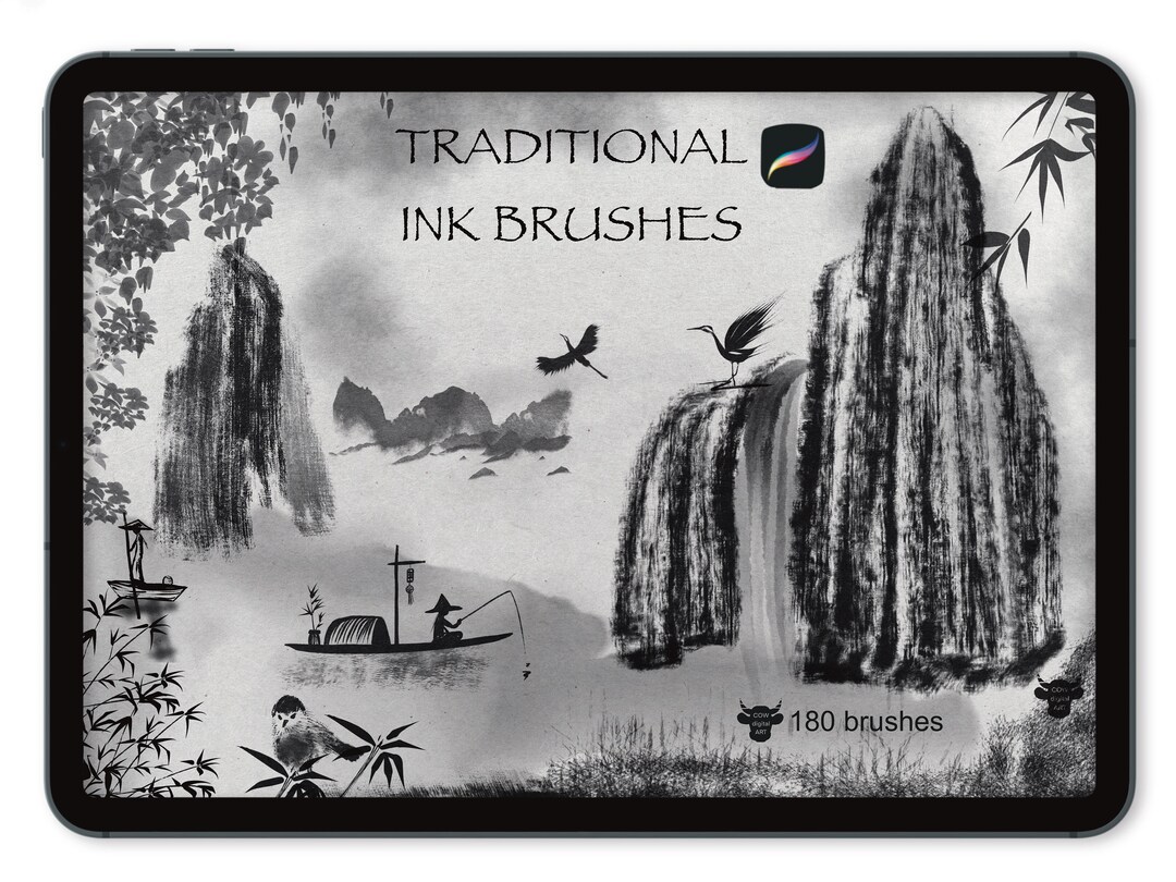 PROCREATE SUMI Brushes,traditional Ink Brush Set,ink Procreate,asia ...