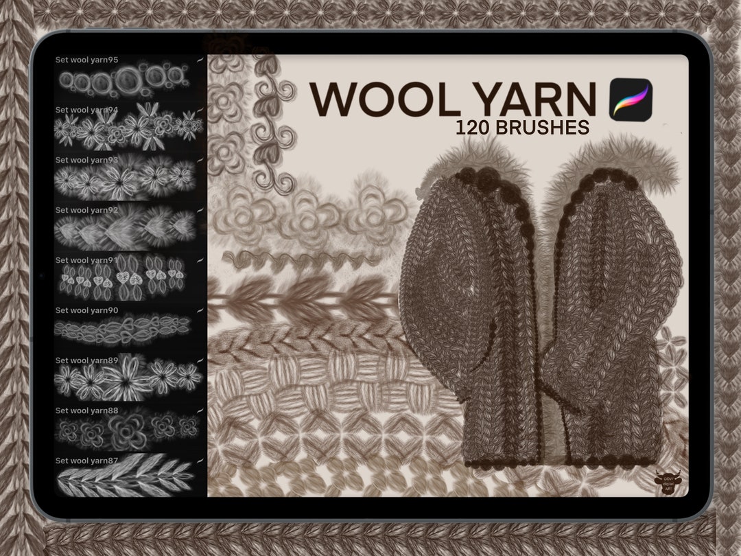 Procreate Wool Yarn Brushes: Fabric Texture Brush Set (digital Download ...