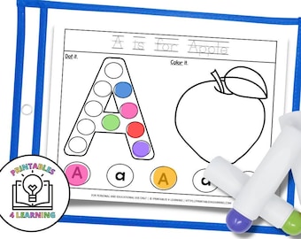 Alphabet Letters A to Z Dot Marker Worksheets | Alphabet Uppercase and ...