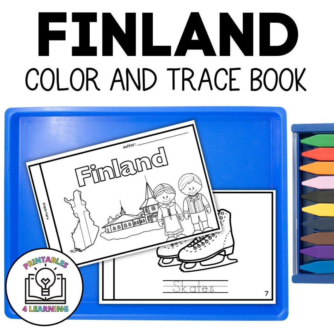 Finland Color and Trace Book for Kids - Etsy