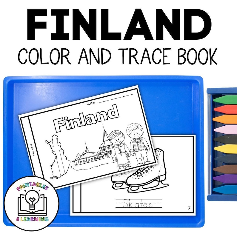 Finland Color and Trace Book for Kids - Etsy