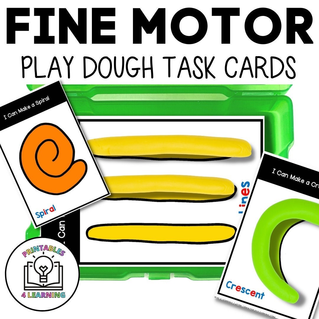 Fine Motor Play Dough Task Cards - Etsy