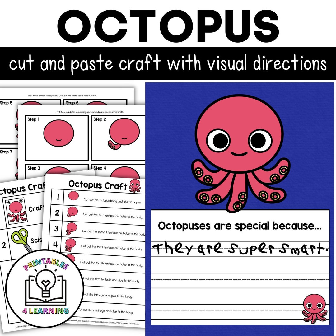 Printable Octopus Cut and Paste Craft - Instant Digital Download - Etsy