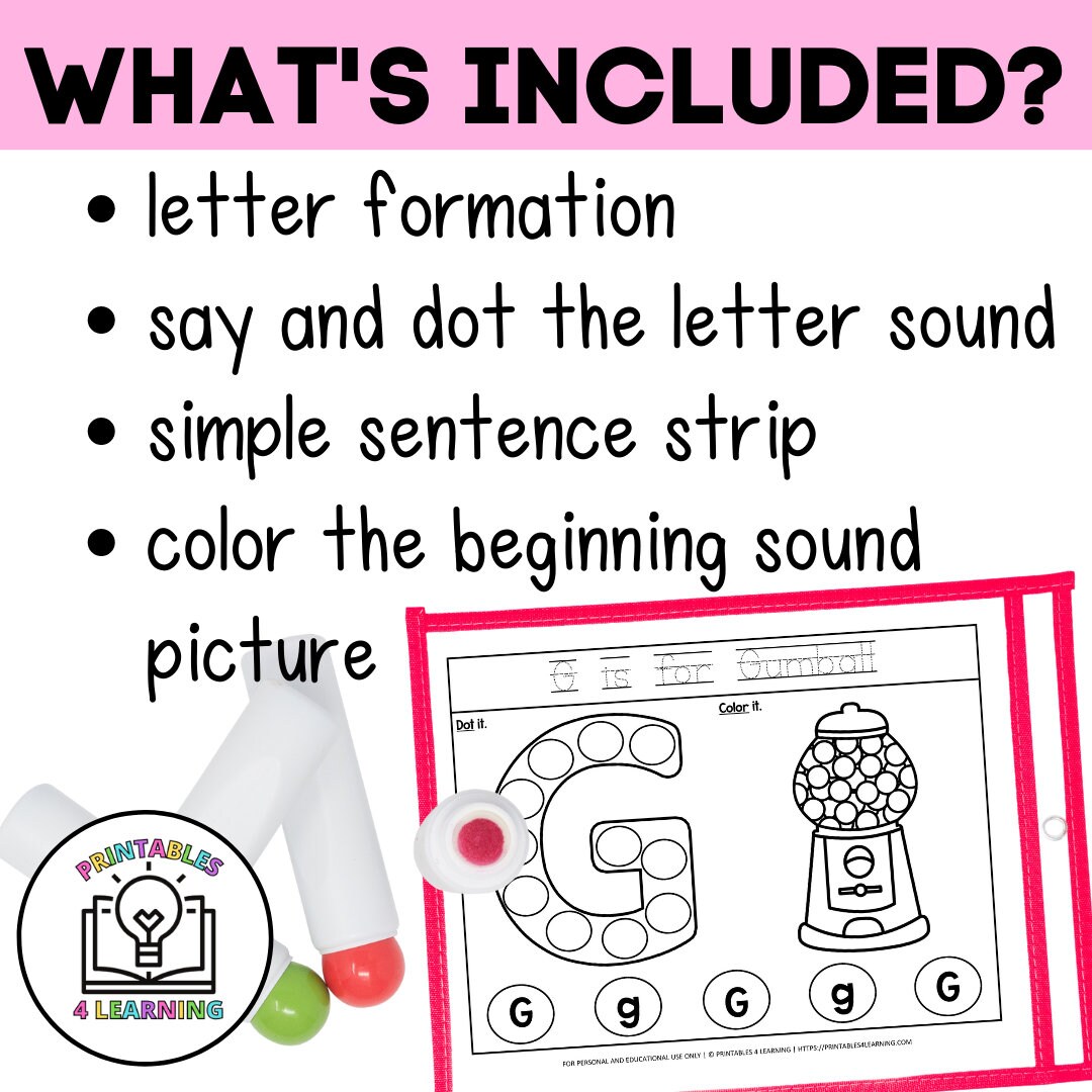 Alphabet Letters A to Z Dot Marker Worksheets - Etsy