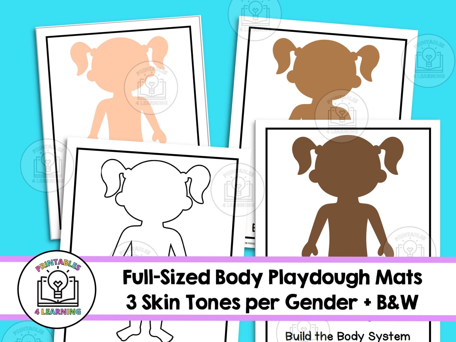 Human Body Play Dough Mats Printable Kids Activity Instant Digital ...