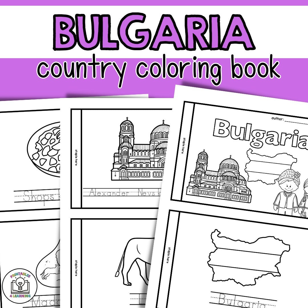 Bulgaria Color and Trace Book for Kids - Etsy