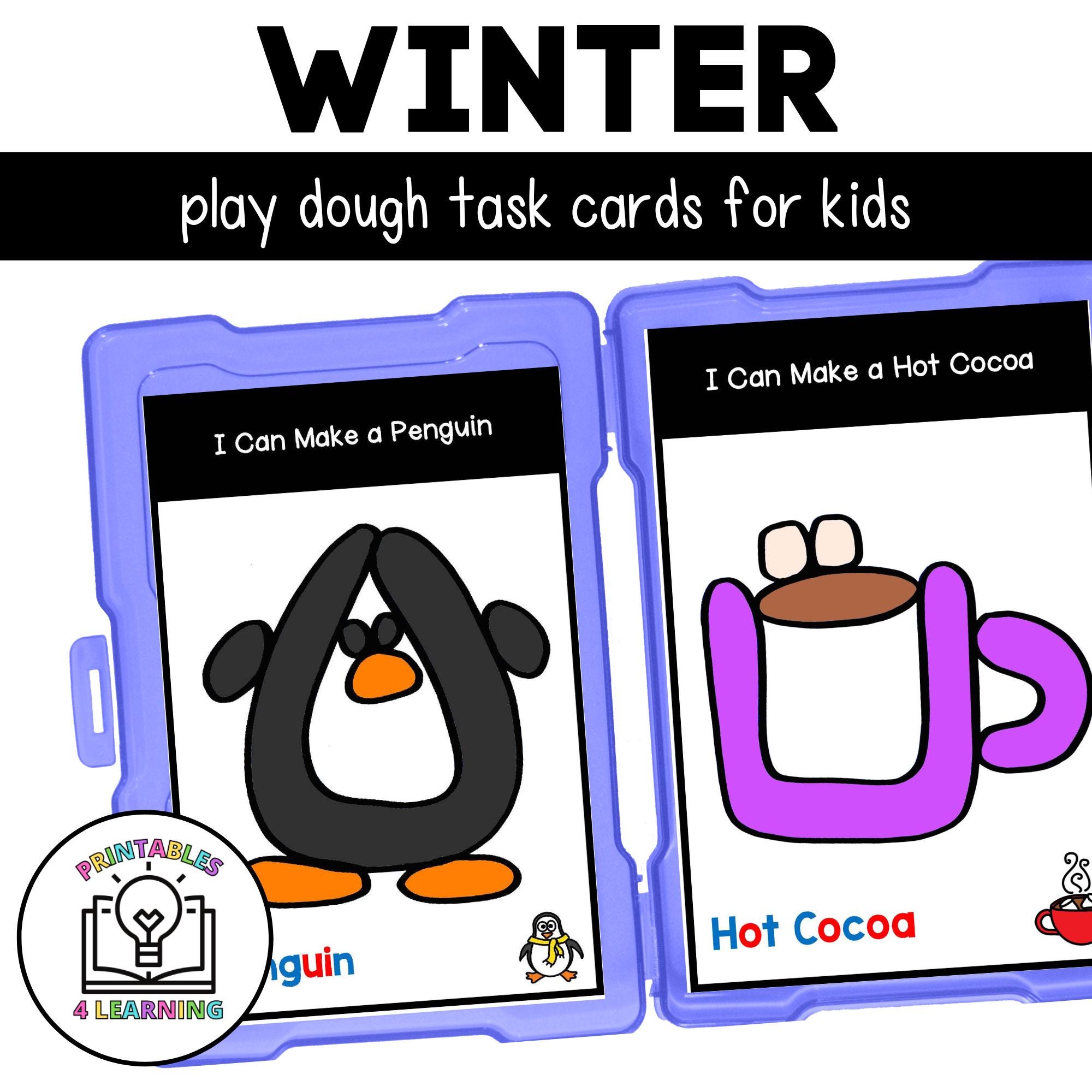 Winter Playdough Task Cards - Etsy
