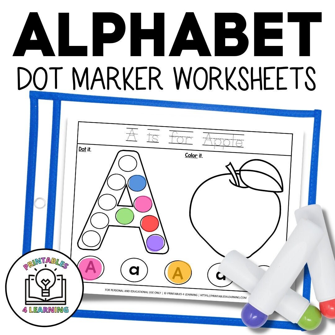 Alphabet Letters A to Z Dot Marker Worksheets - Etsy