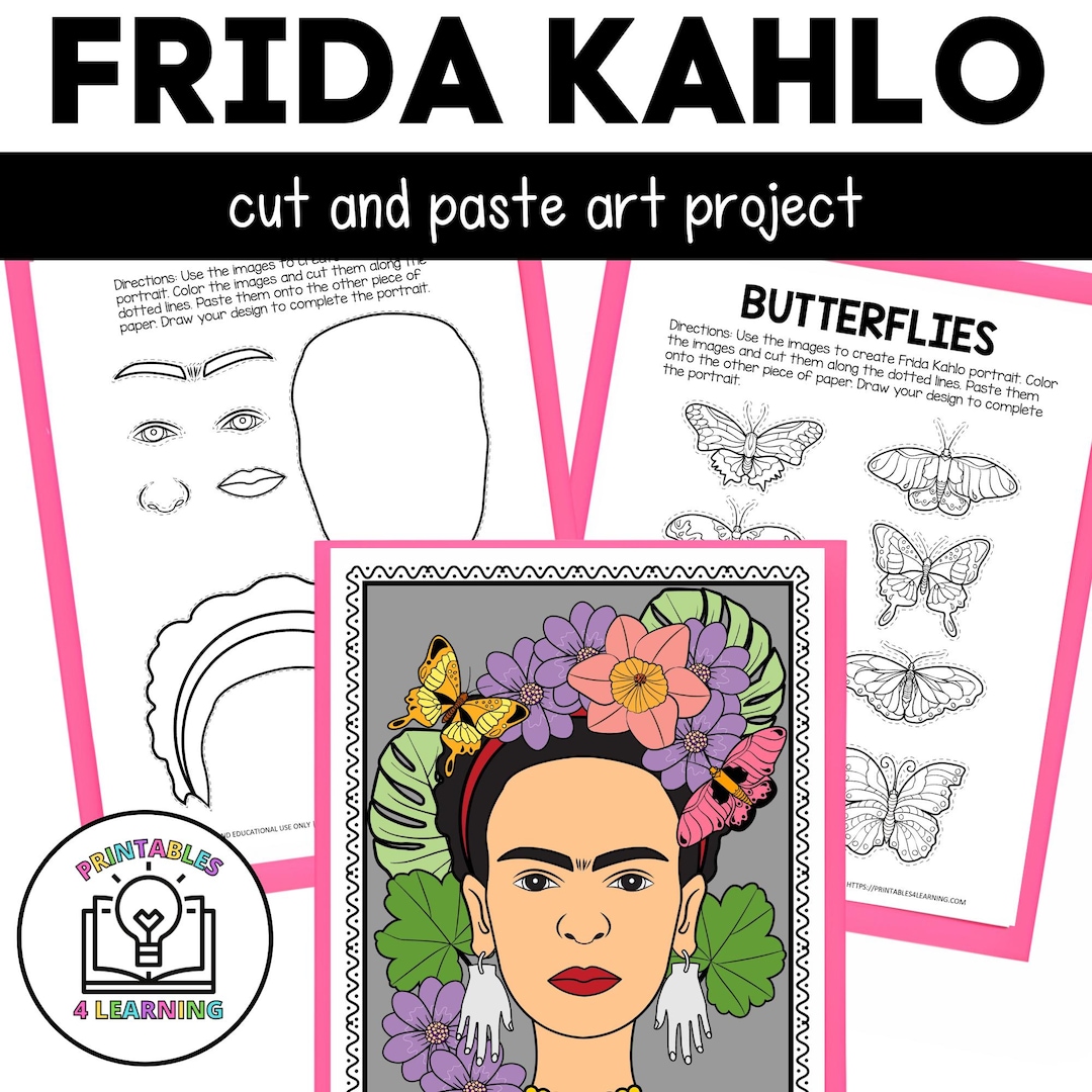 Frida Kahlo Cut and Paste Craft - Etsy