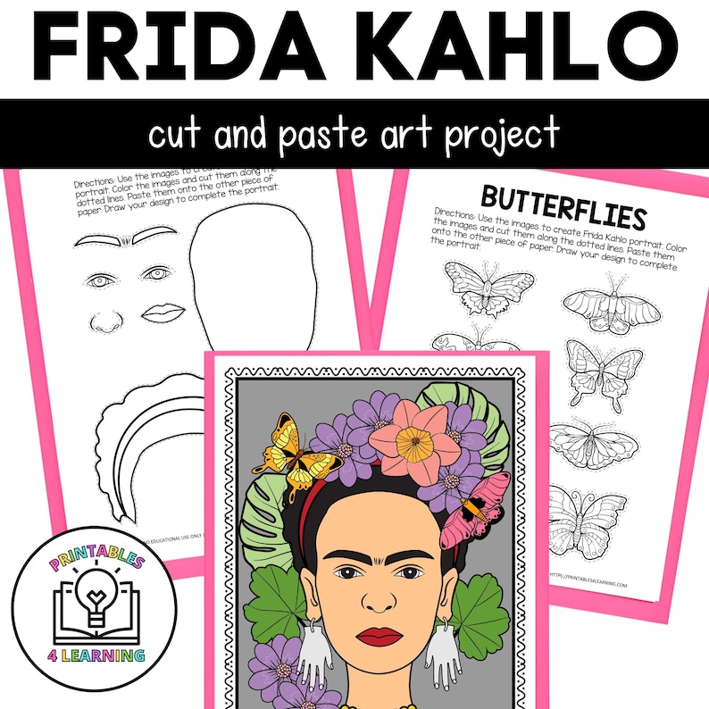 Frida Kahlo Cut and Paste Craft - Etsy
