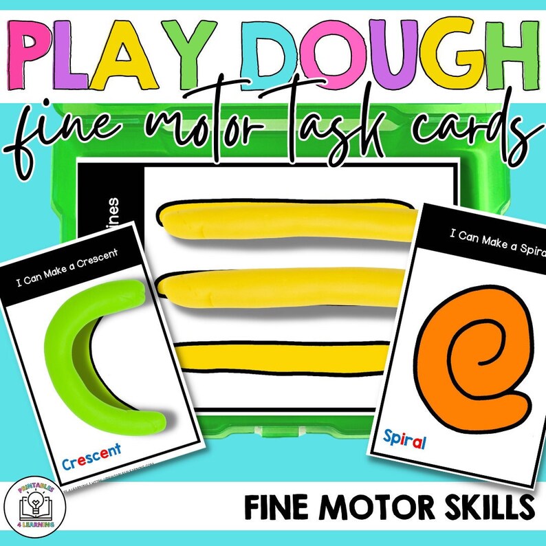 Fine Motor Play Dough Task Cards | Etsy