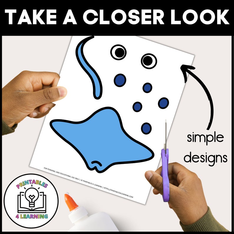 Printable Manta Ray Cut and Paste Craft - Instant Digital Download - Etsy