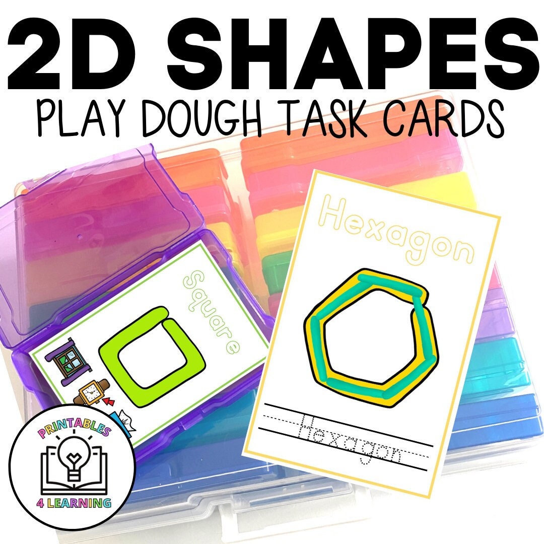 Shapes Play Dough Task Cards - Etsy
