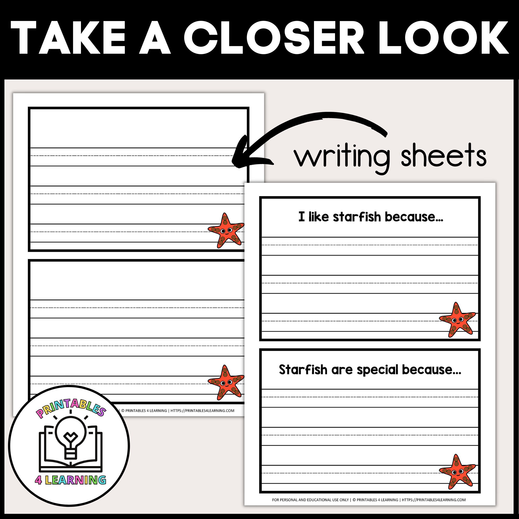 Printable Starfish Cut and Paste Craft Instant Digital Download - Etsy