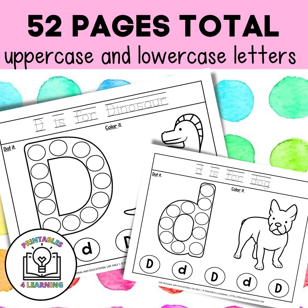 Alphabet Letters A to Z Dot Marker Worksheets - Etsy