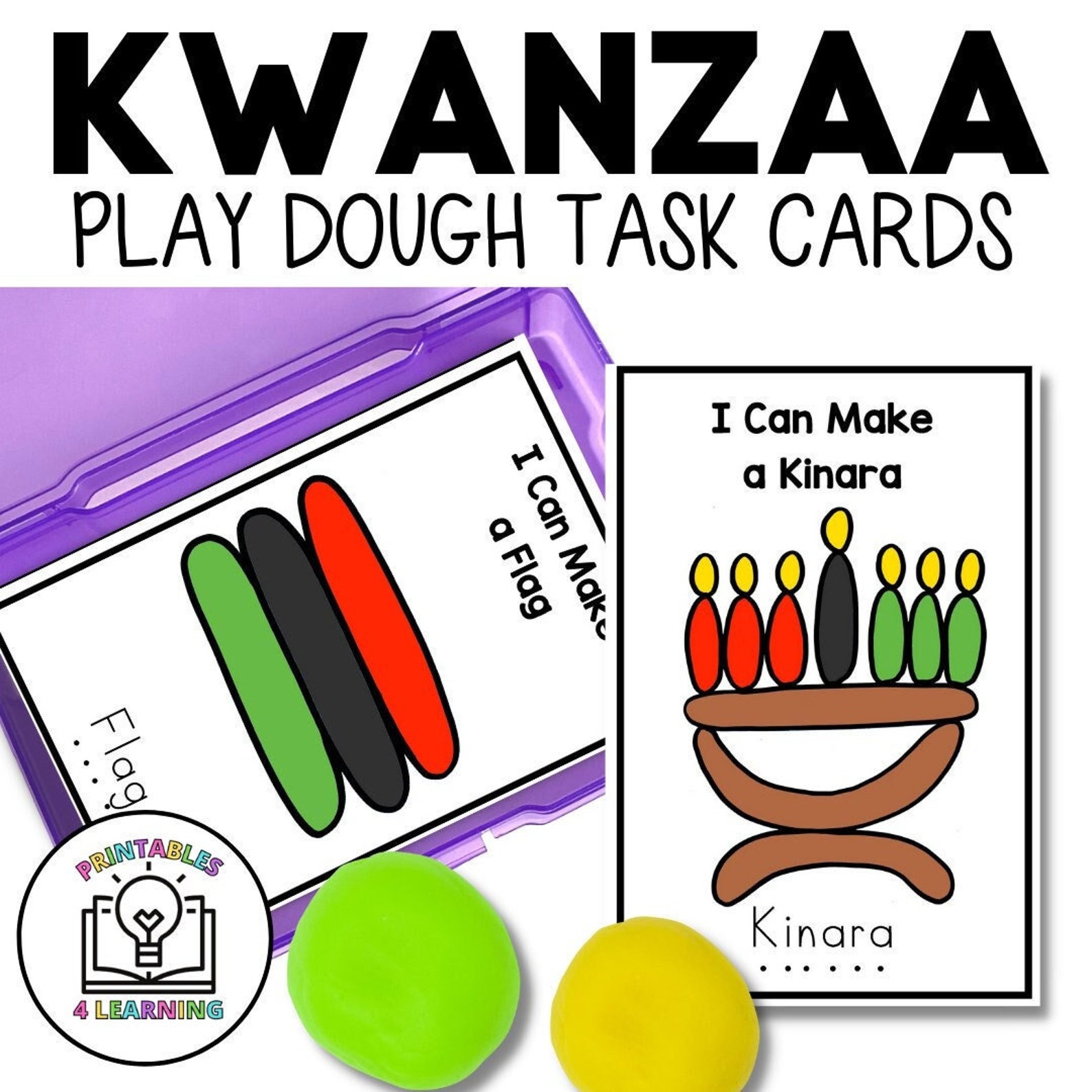 Kwanzaa Play Dough Task Cards - Etsy