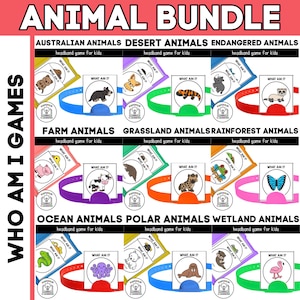 Who Am I? Animals Headband Game Bundle | Instant Digital Download ...