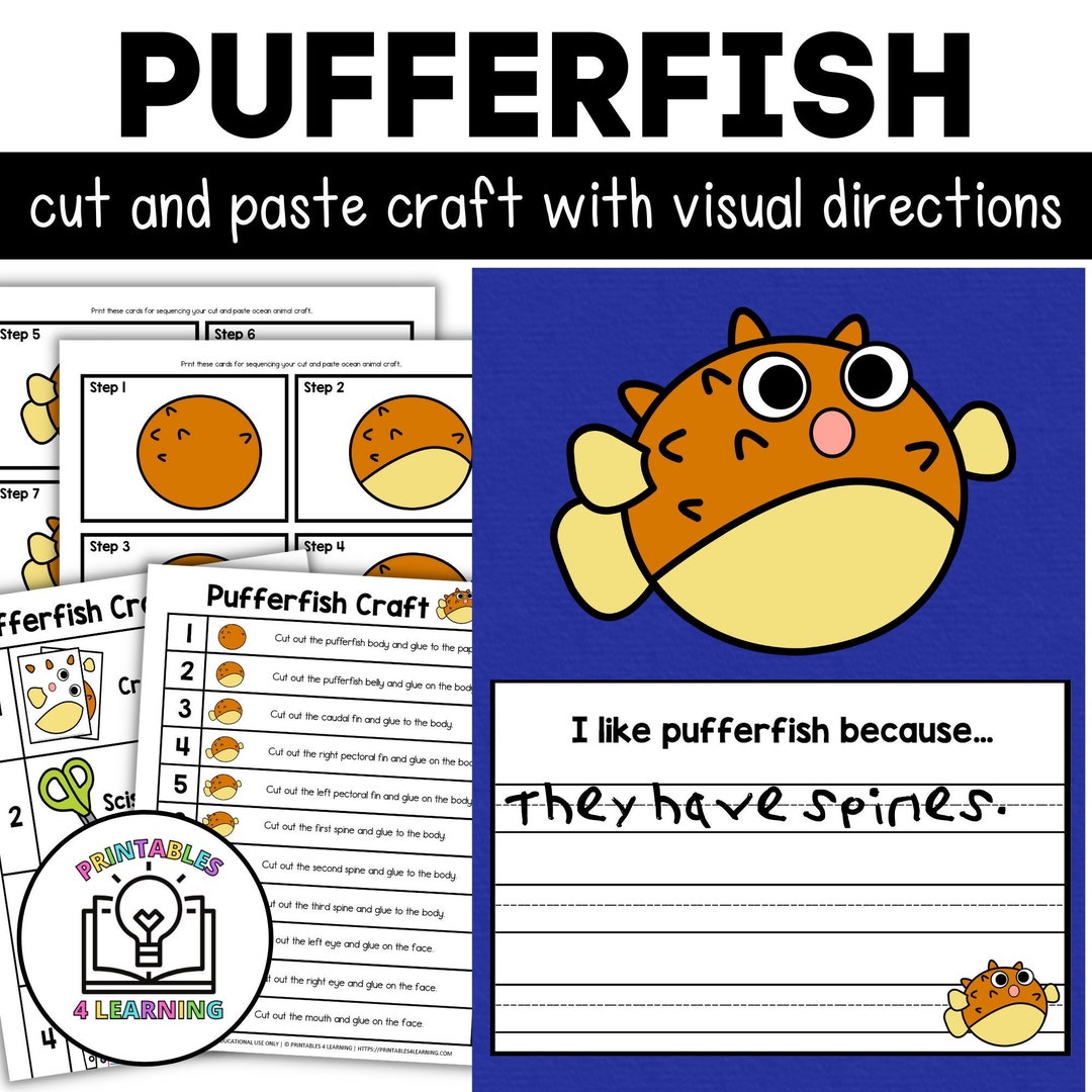 Printable Pufferfish Cut and Paste Craft - Instant Digital Download - Etsy