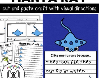 Printable Jellyfish Cut and Paste Craft Instant Digital - Etsy