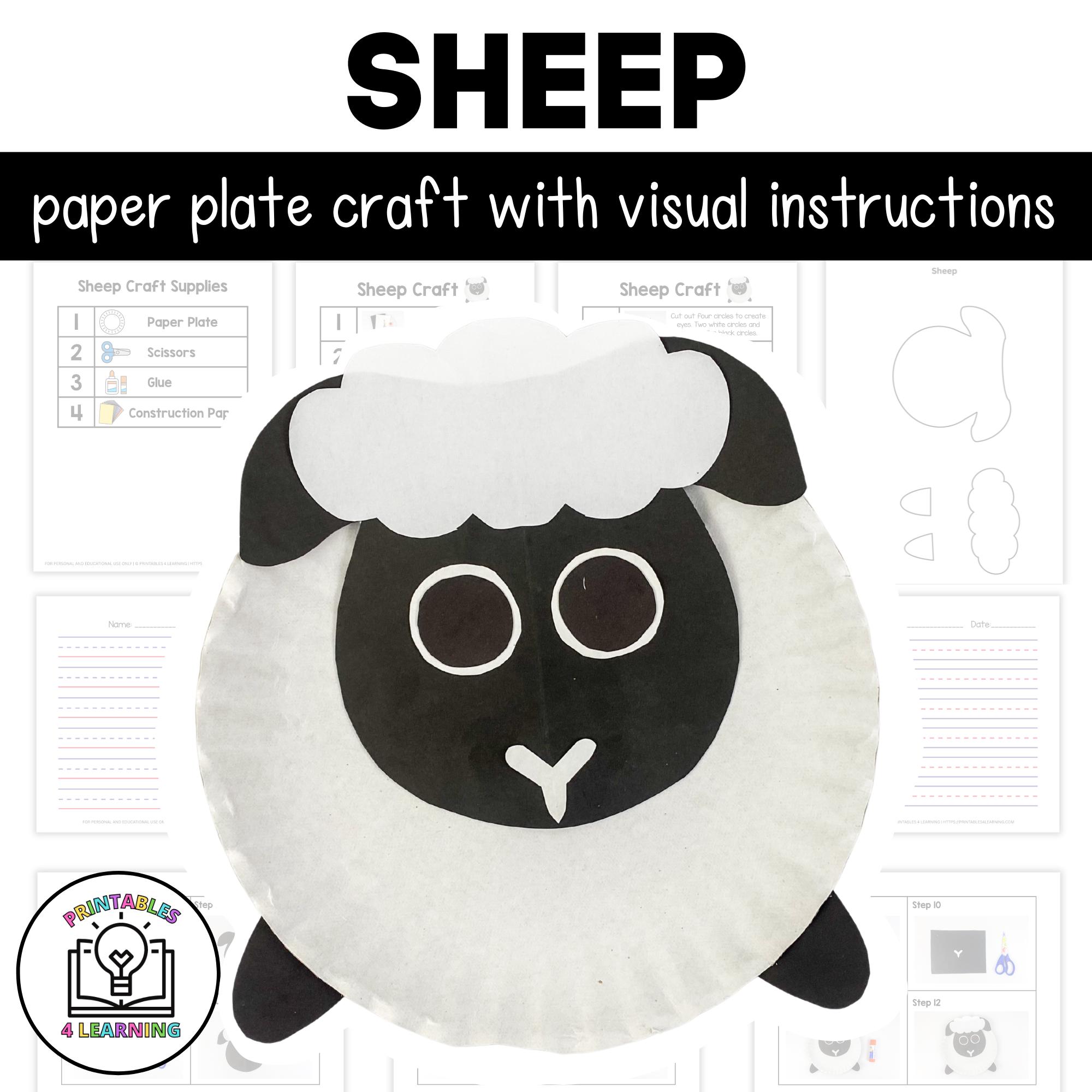 Sheep Paper Plate Craft With Visual Instructions - Etsy