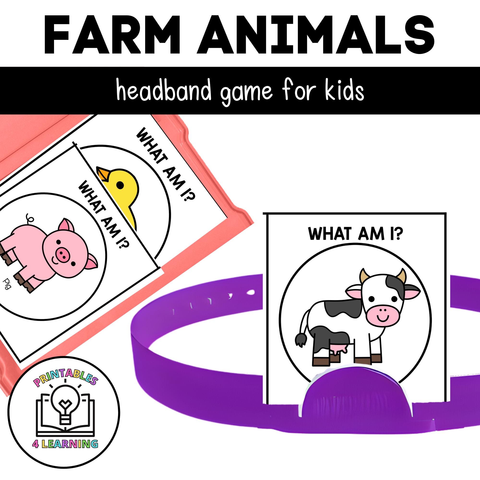 Who Am I? Headbands Game - Farm Animals Edition - Etsy