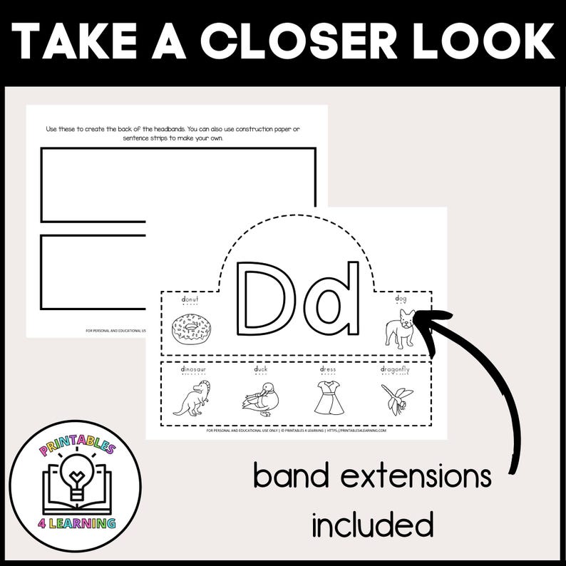 Beginning Sounds Alphabet Crowns | Instant Digital Download - Etsy