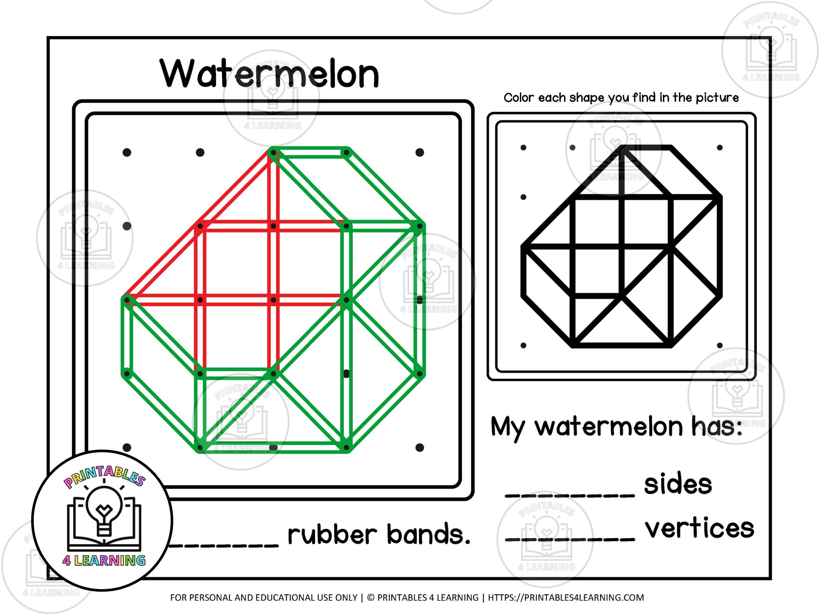 Geoboard Activities: Summer Patterns Packet - Etsy