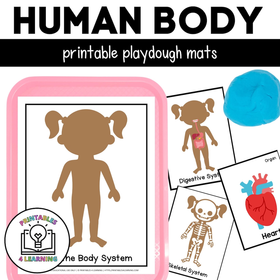 Human Body Play Dough Mats - Printable Kids Anatomy Activity | Instant ...