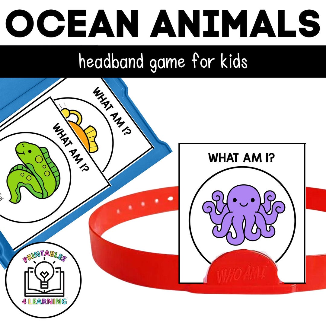 Who Am I? Headbands Game - Ocean Animals Edition - Etsy