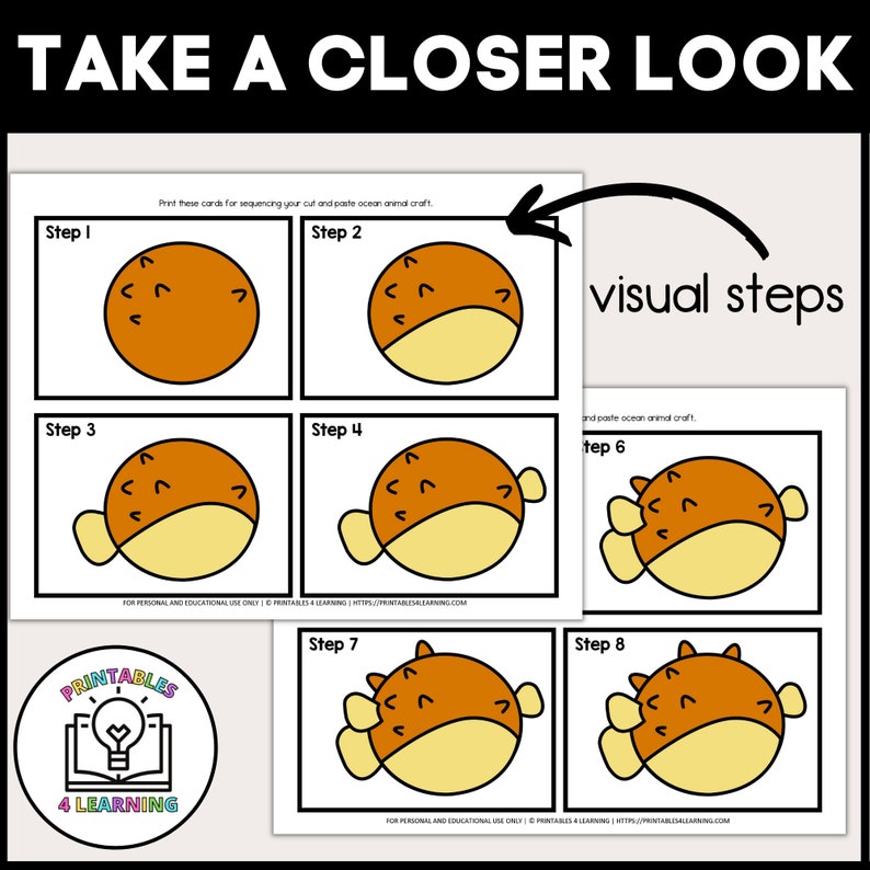 Printable Pufferfish Cut and Paste Craft - Instant Digital Download - Etsy