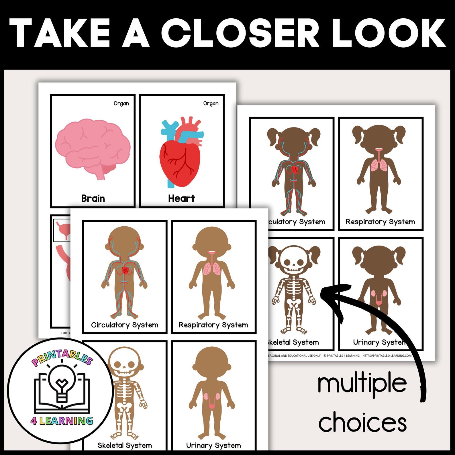 Human Body Play Dough Mats - Printable Kids Anatomy Activity | Instant ...