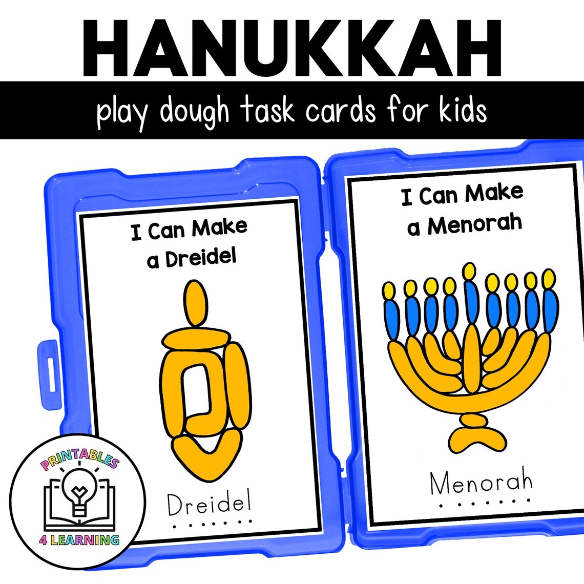 Hanukkah Playdough Task Cards | Hanukkah Fine Motor Activity - Etsy