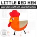 Little Red Hen Paper Plate Craft With Visual Instructions - Etsy