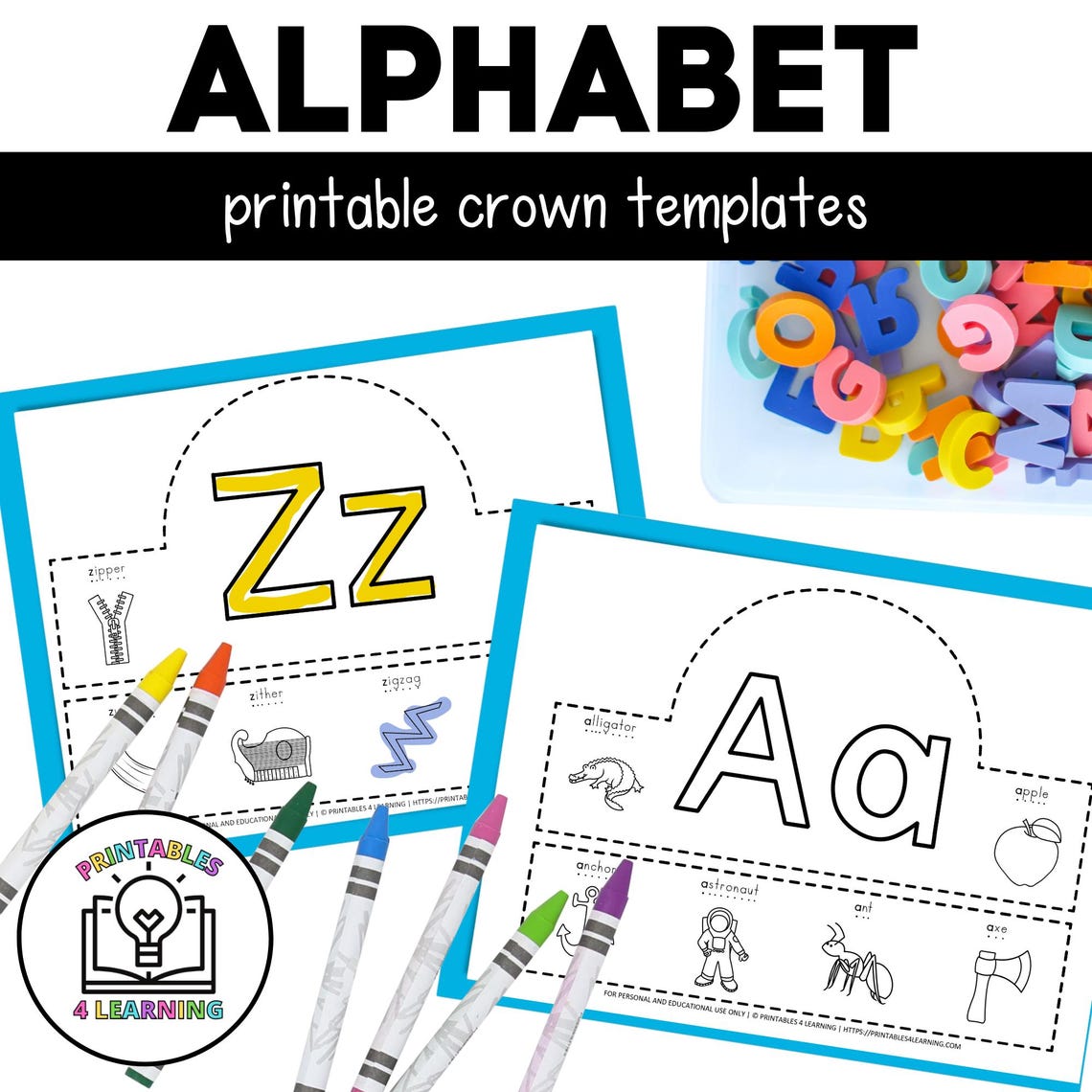 Beginning Sounds Alphabet Crowns | Instant Digital Download - Etsy