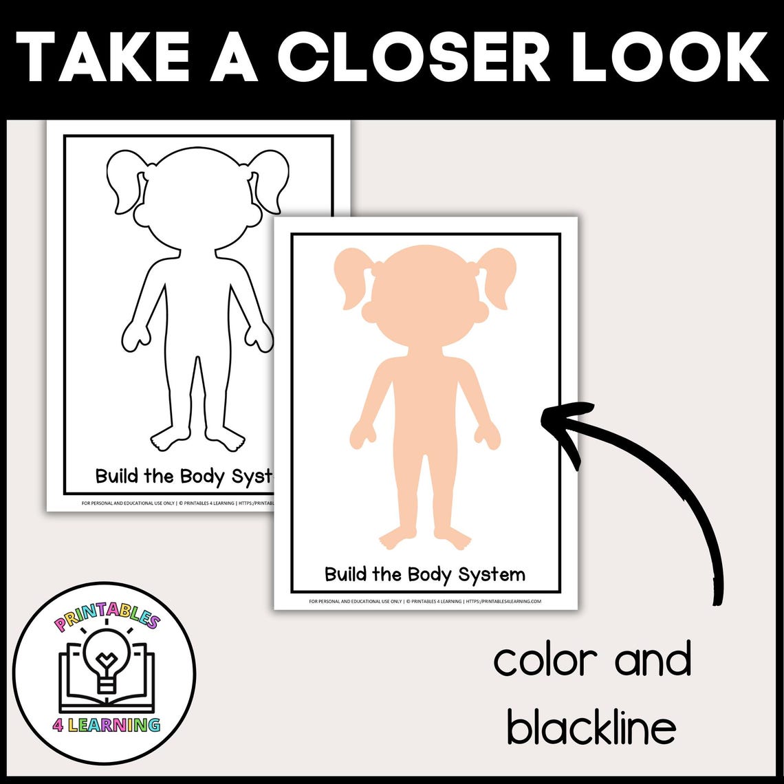 Human Body Play Dough Mats - Printable Kids Anatomy Activity | Instant ...